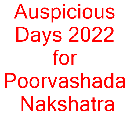 Auspicious days for Purvashada Nakshatra natives in 2022 | Pooradam ...
